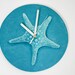 Starfish Clock Beach House Wall Clock Turquoise Blue Unique - Etsy