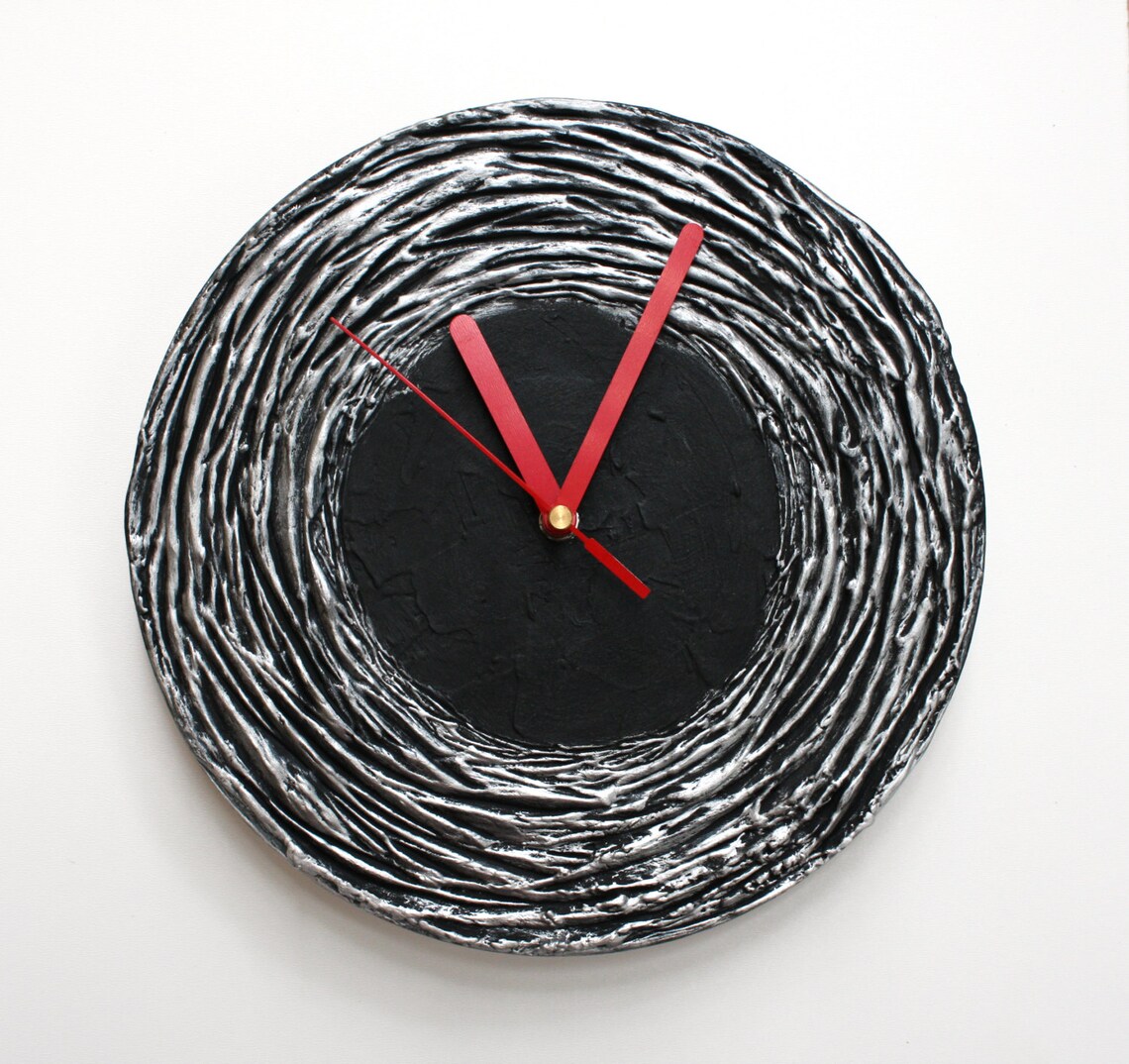 Black Clock Black WALL CLOCK Black Home Decor Minimalist - Etsy