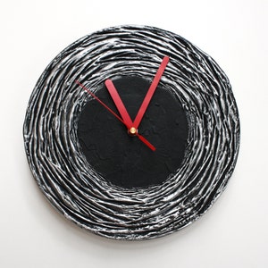 Black Clock, Black WALL CLOCK Black Home Decor Minimalist Black and ...
