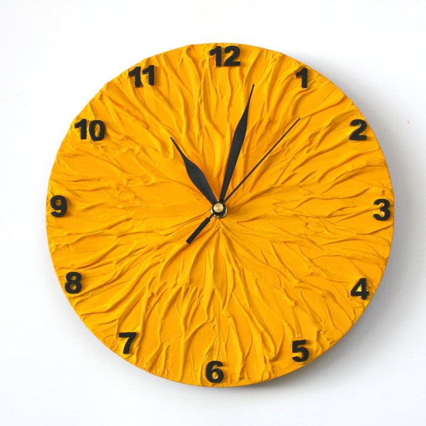 Yellow Wall Clock - Etsy