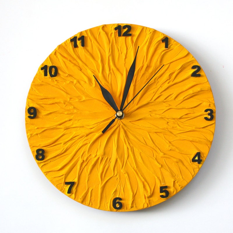Yellow Wall Clock - Etsy