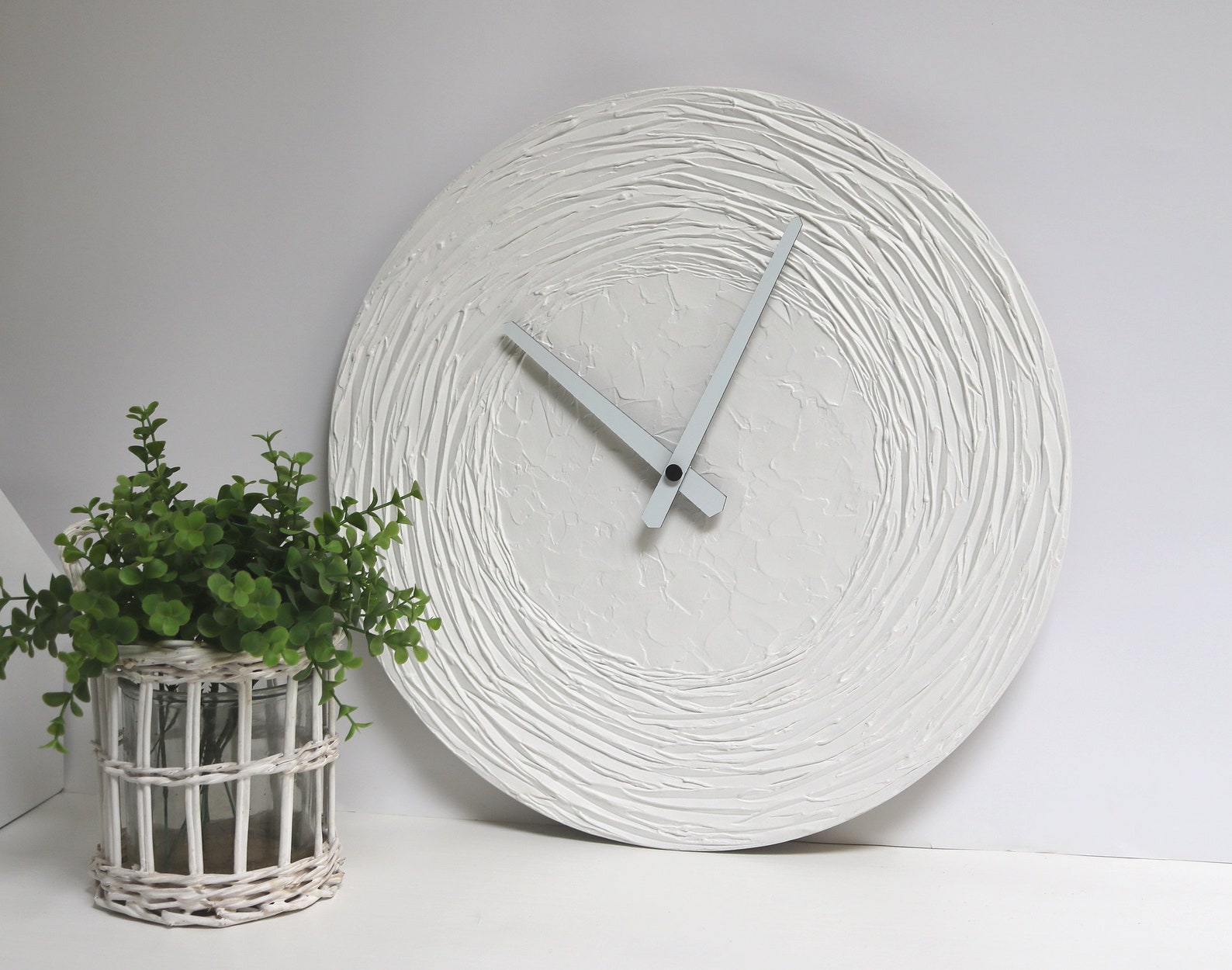 LARGE WALL CLOCK White Clock White Home Decor Wedding Gift | Etsy