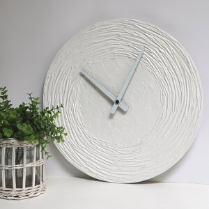 LARGE WALL CLOCK, White Clock White Home Decor Wedding Gift, White Wall ...