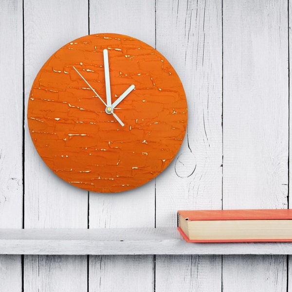 Orange Clock - Etsy