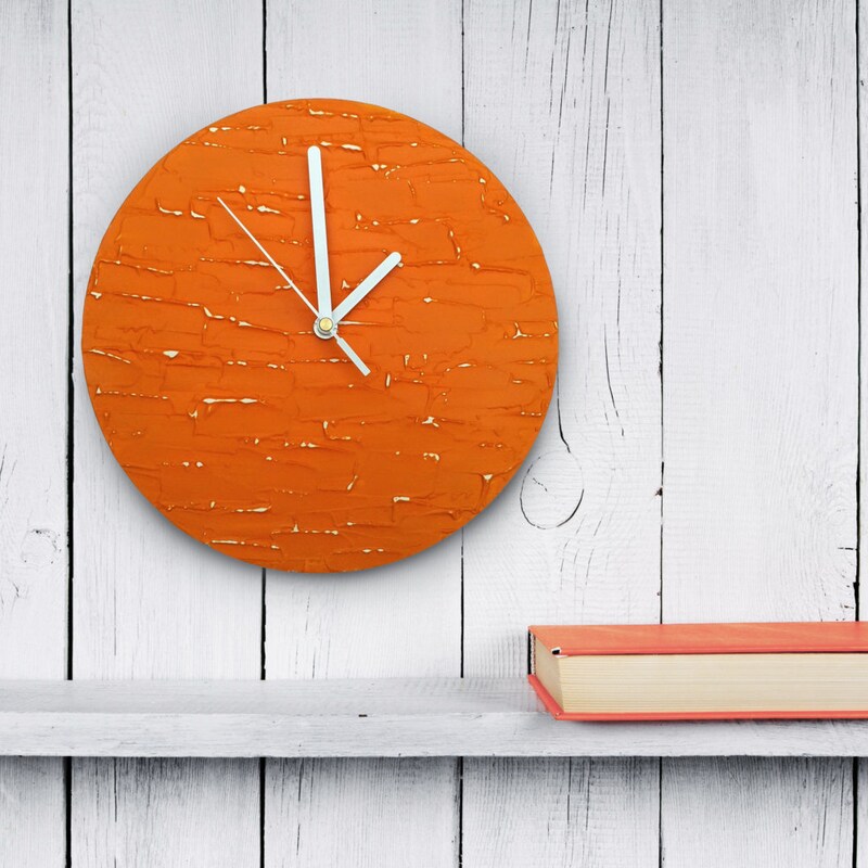 Orange Clock - Etsy
