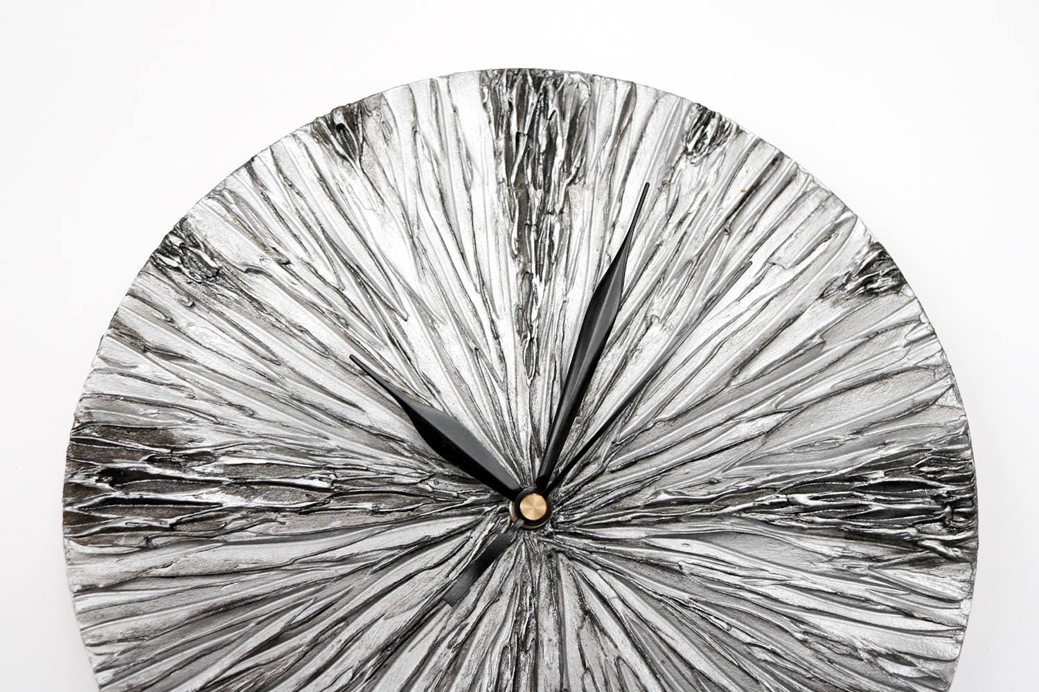 Silver Wall Clock Silver Home Decor Unique Wall Clock Modern | Etsy