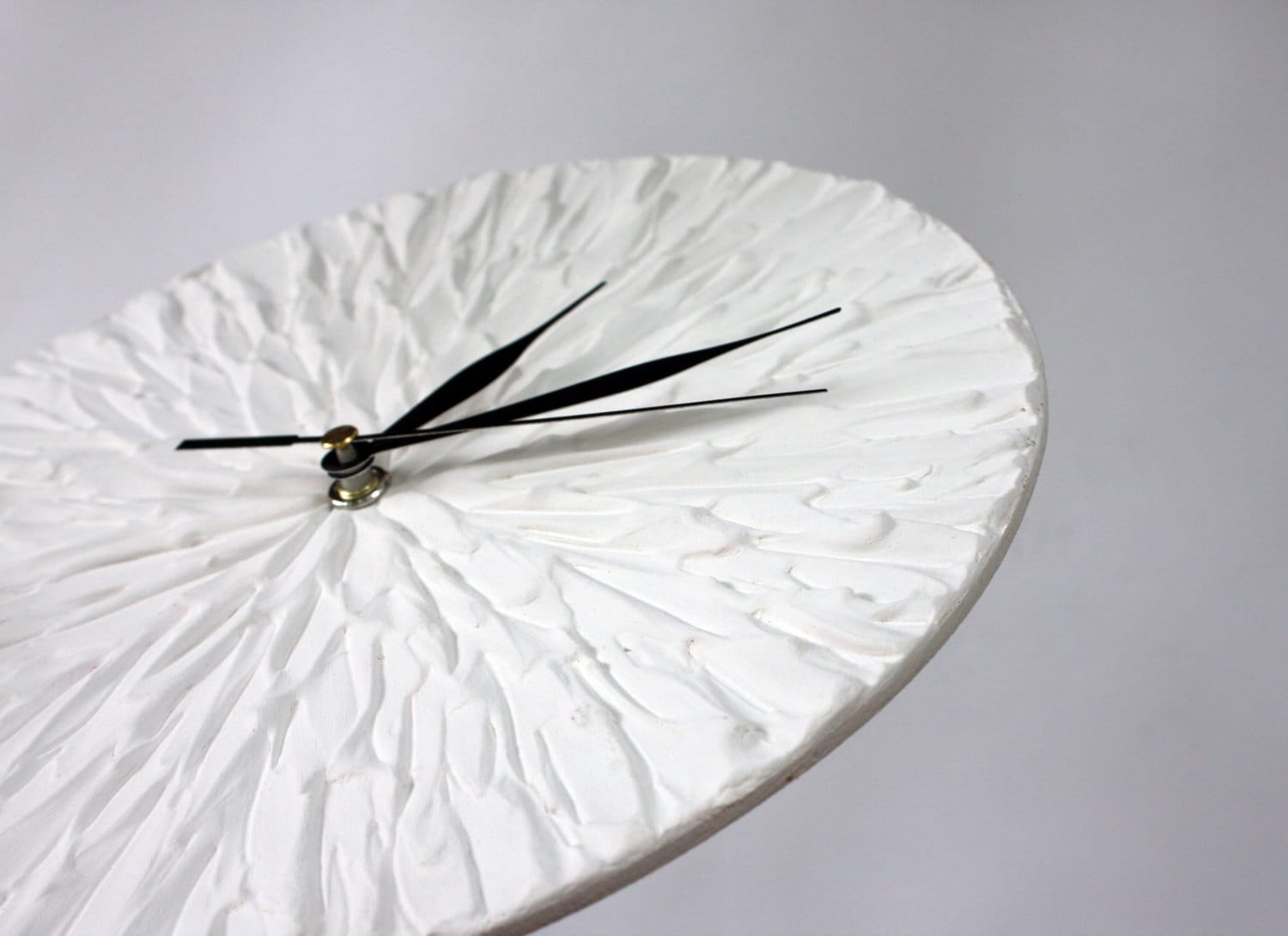 WHITE Clock Modern WALL CLOCK, White Wall Clock, Black and White Clock ...