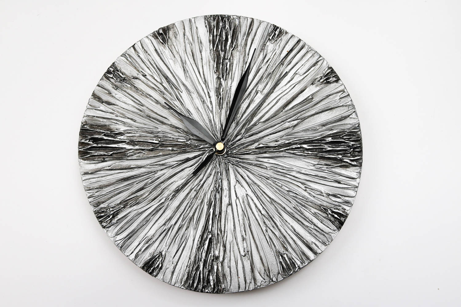 Silver Wall Clock Silver Home Decor Unique Wall Clock Modern | Etsy