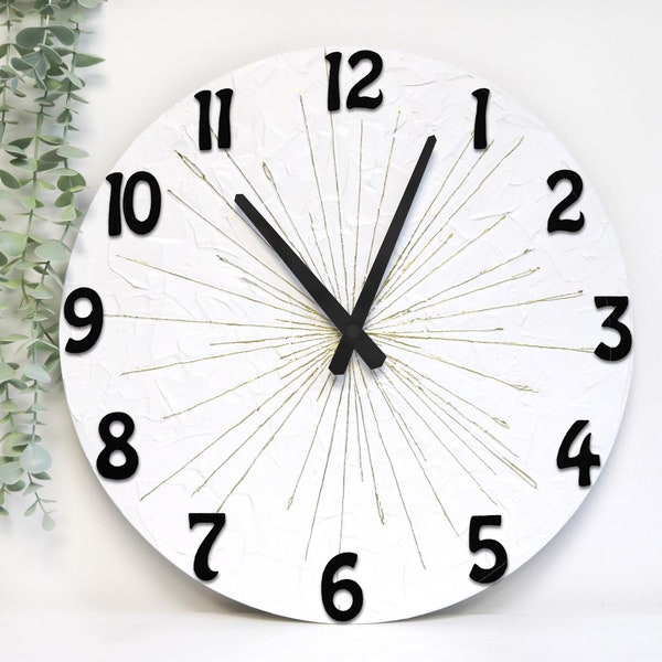 Gold and White Clock - Etsy