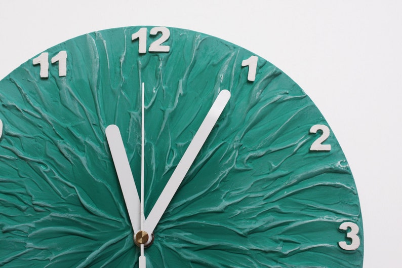 MINT WALL CLOCK aqua wall clock unique office decor mint | Etsy