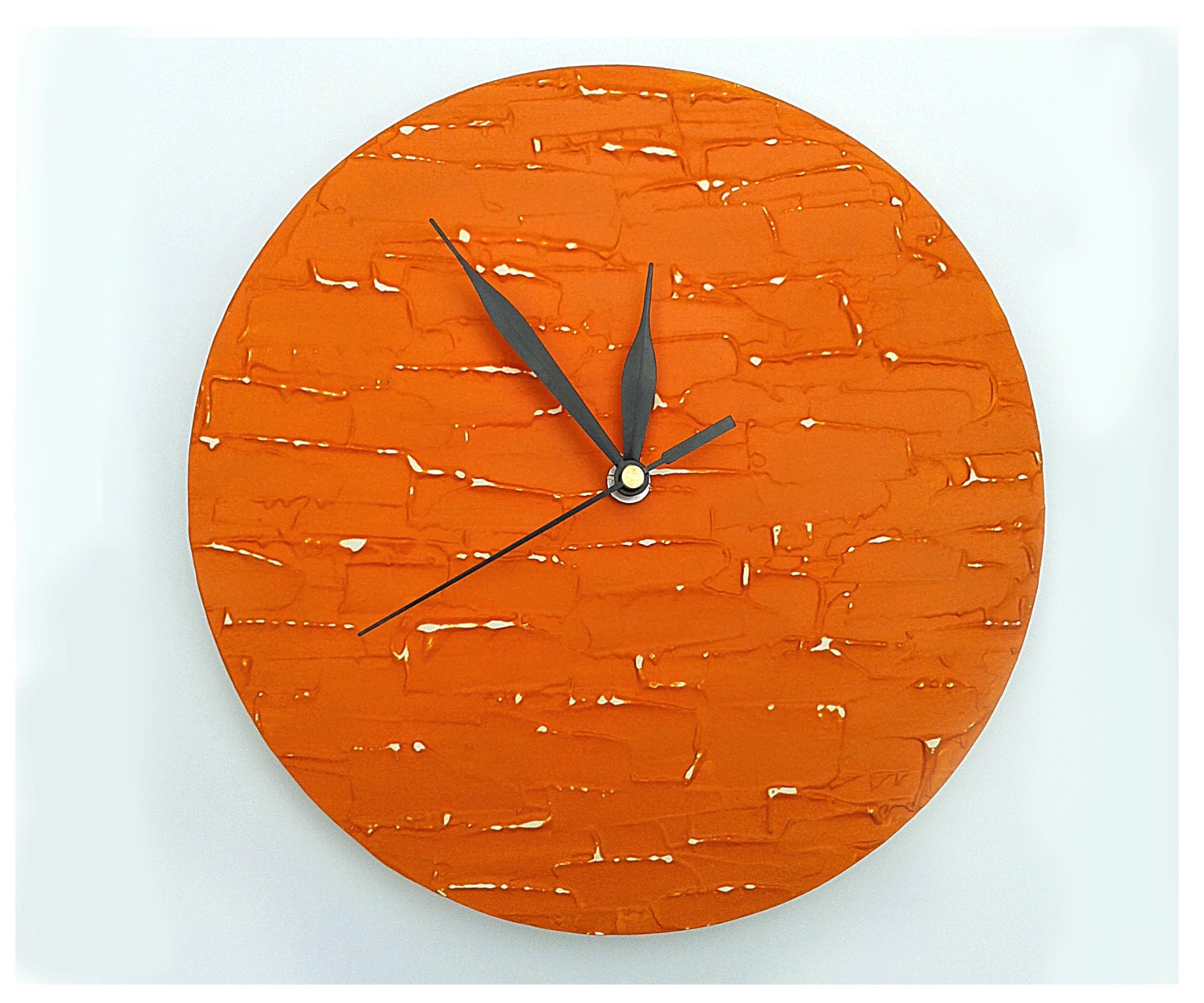 Orange Clock Modern WALL CLOCK UNIQUE Wood Wall Clock Orange | Etsy