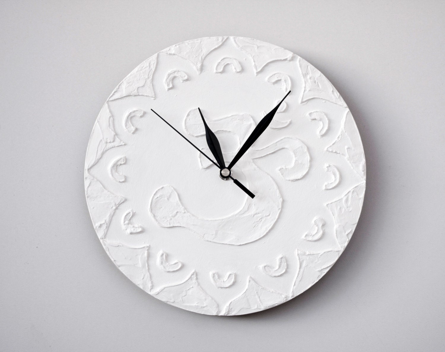 White wall clock White clock Modern WALL CLOCK gold and White | Etsy