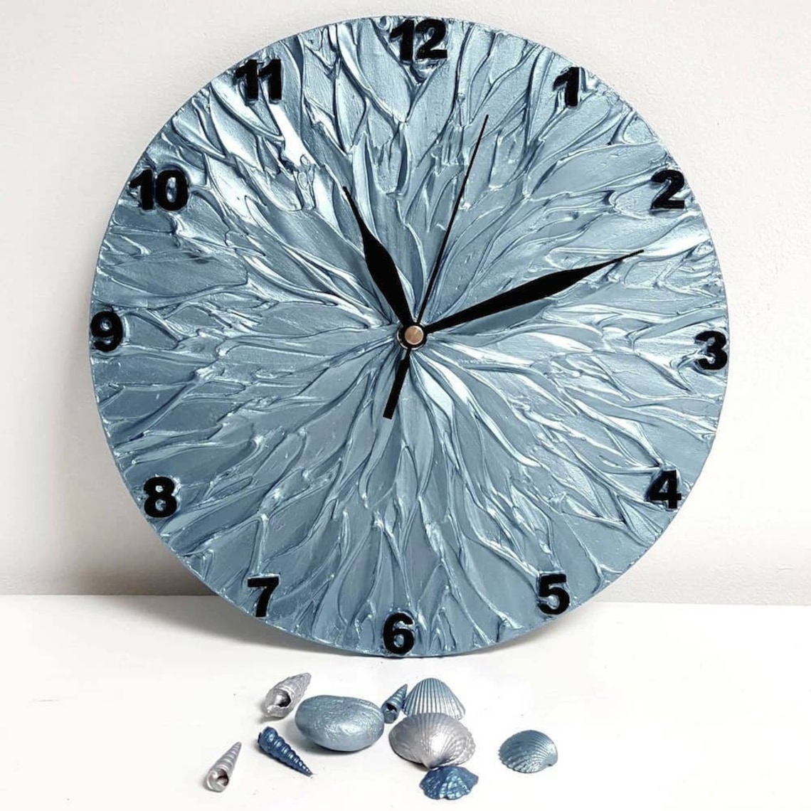 Blue Wall Clock, Unique Home Decor, Gift for Him, - Etsy