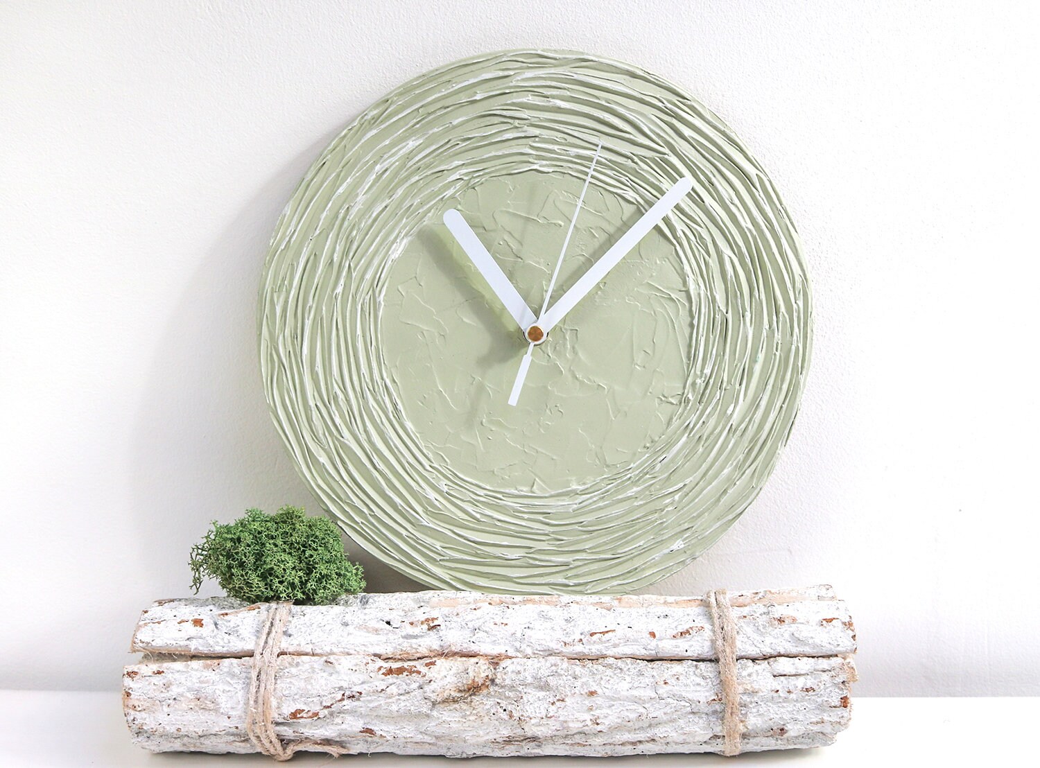 Scandinavian Decor Moss GREEN WALL CLOCK Lichen Green Home - Etsy UK