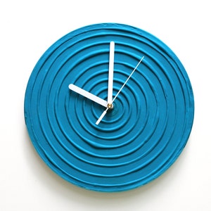 BLUE WALL CLOCK Blue Clock Blue Home Decor Blue Wall Decor - Etsy