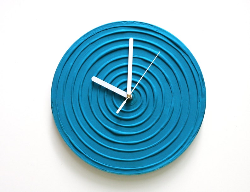 BLUE WALL CLOCK Blue Clock Blue Home Decor Blue Wall Decor - Etsy