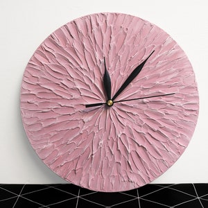 Pink Clock Modern WALL CLOCK, Pink Home Decor, Pink Wall Clock, Pink ...