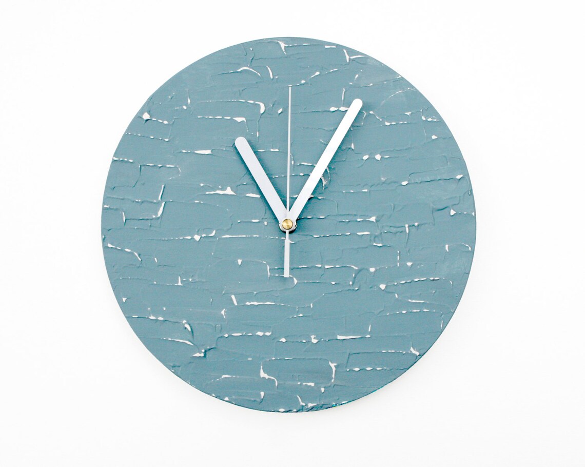 Modern WALL CLOCK UNIQUE Art Design Blue Gray Wall Decor - Etsy