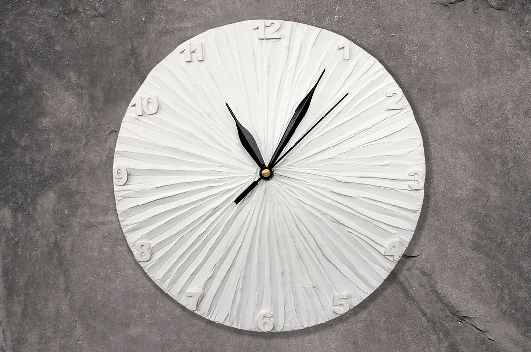 White Clock With Numbers Modern WALL CLOCK White Wall Clock White ...