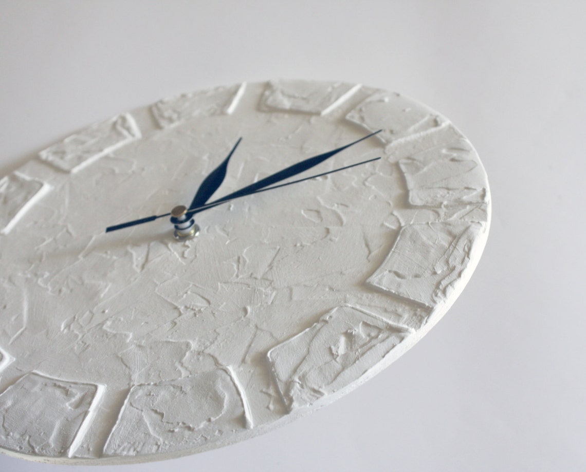 WHITE Clock Modern WALL CLOCK, White Wall Clock, White Home Decor ...