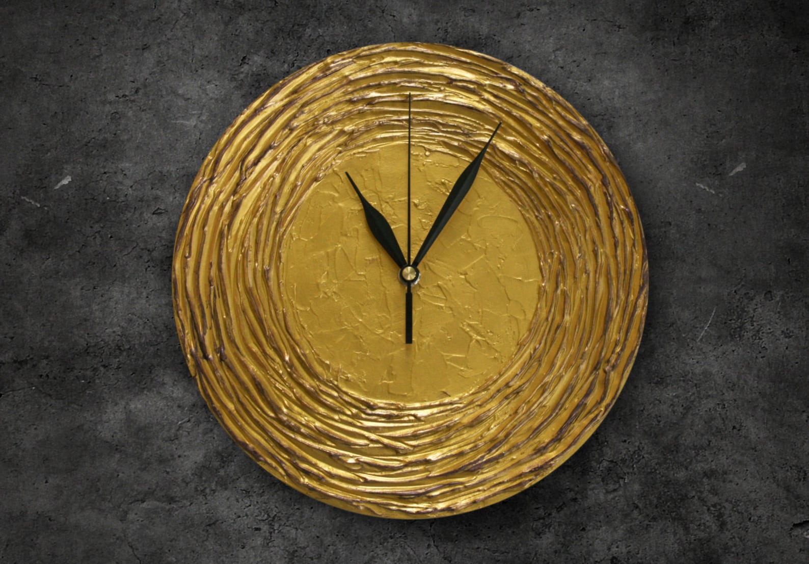 Modern WALL CLOCK Golden Wall Clock Gold Home Decor Black - Etsy