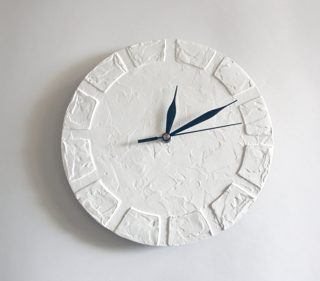 WHITE Clock Modern WALL CLOCK, White Wall Clock, White Home Decor ...