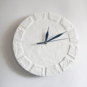 WHITE Clock Modern WALL CLOCK, White Wall Clock, White Home Decor ...