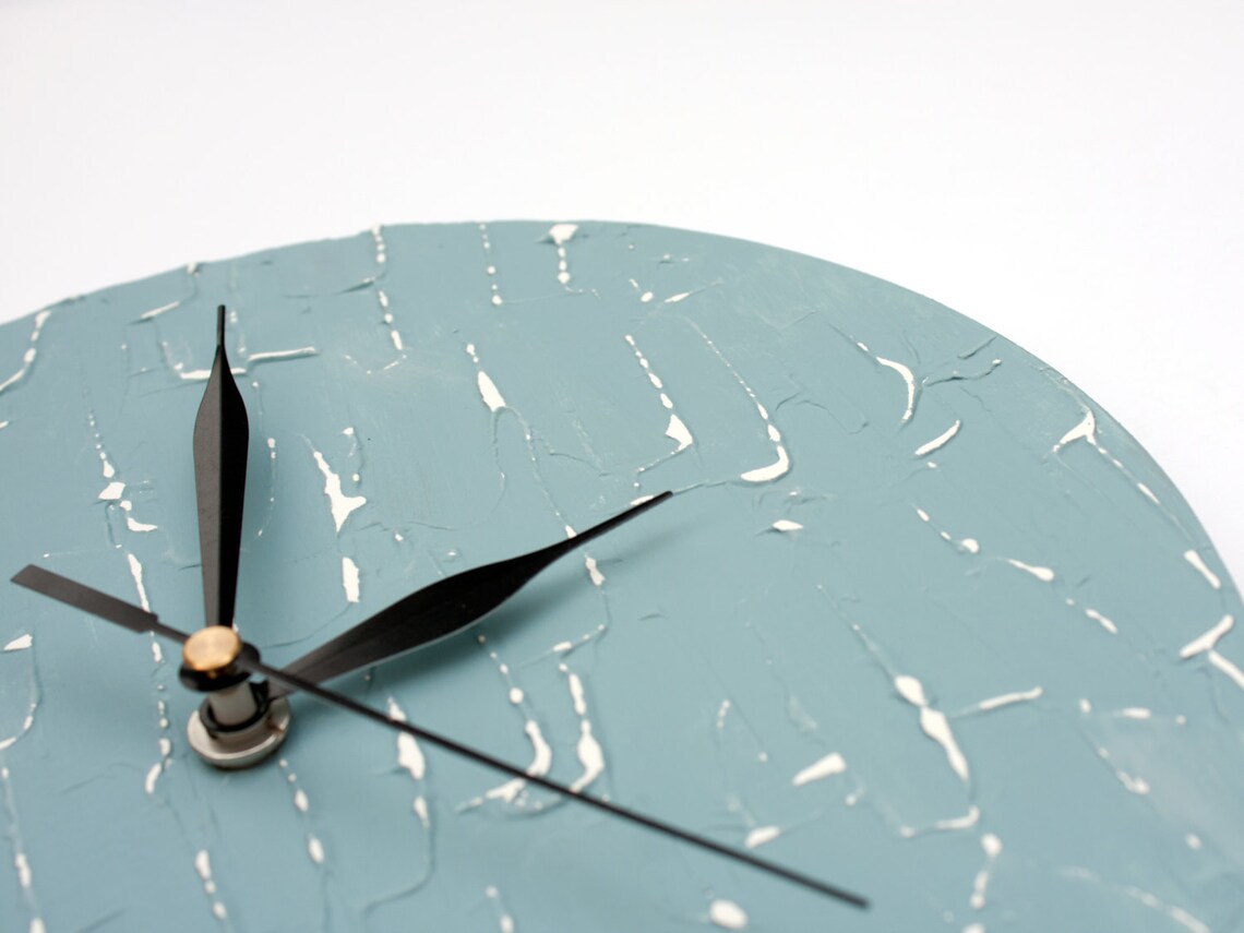 Modern WALL CLOCK UNIQUE Art Design Blue Gray Wall Decor - Etsy