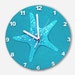 Starfish Clock Beach House Wall Clock Turquoise Blue Unique - Etsy