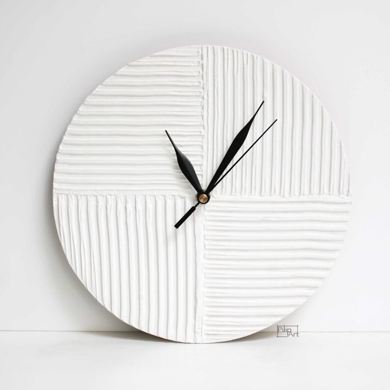 Unique SILVER CLOCK Modern Wall Clock Office Decor - Etsy