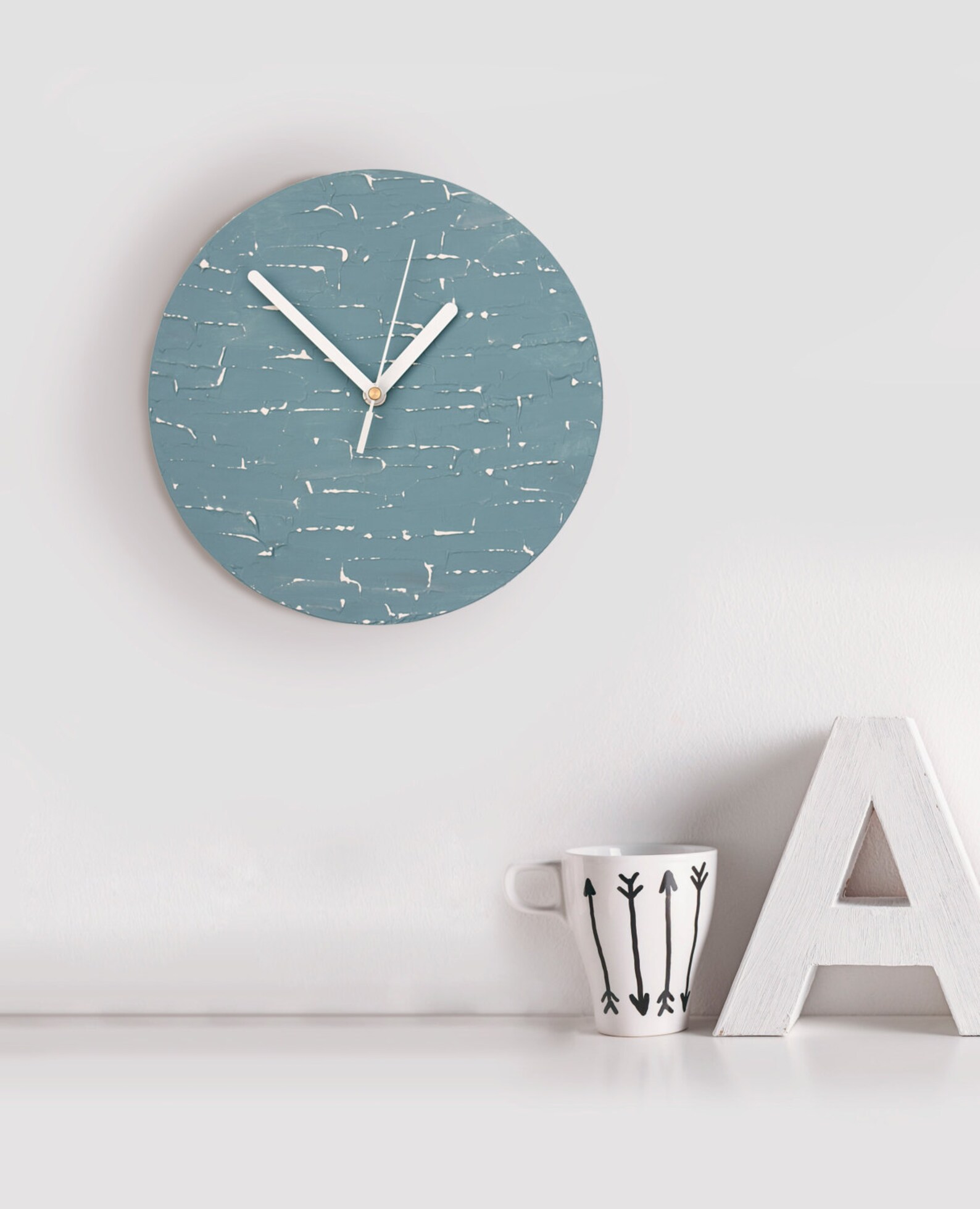 Modern WALL CLOCK UNIQUE Art Design Blue Gray Wall Decor - Etsy