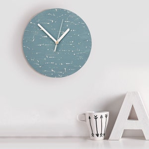 Modern WALL CLOCK UNIQUE Art Design Blue Gray Wall Decor - Etsy