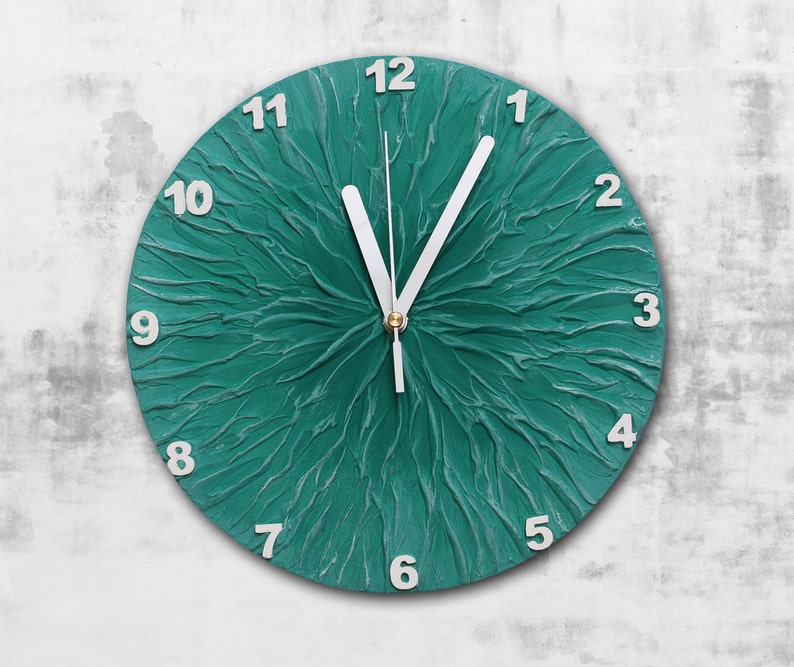 MINT WALL CLOCK aqua wall clock unique office decor mint | Etsy