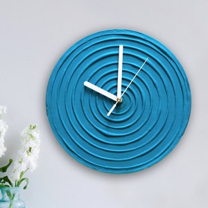 BLUE WALL CLOCK Blue Clock Blue Home Decor Blue Wall Decor - Etsy