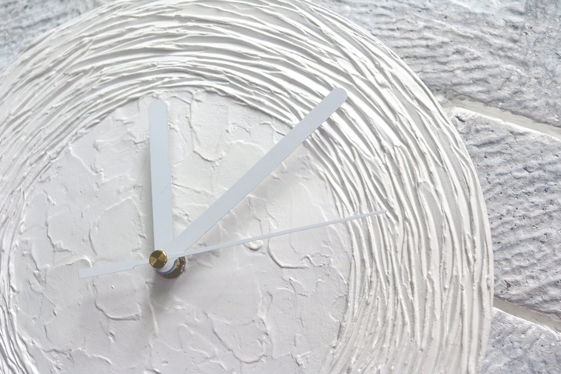 WHITE Clock Modern WALL CLOCK White Home Decor White Wall - Etsy