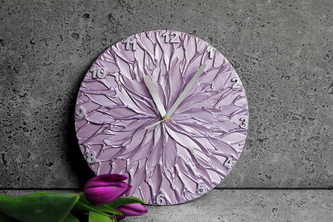 Purple Wall Clock, Purplish Decor, Unique Wall Clock, Modern WALL CLOCK ...