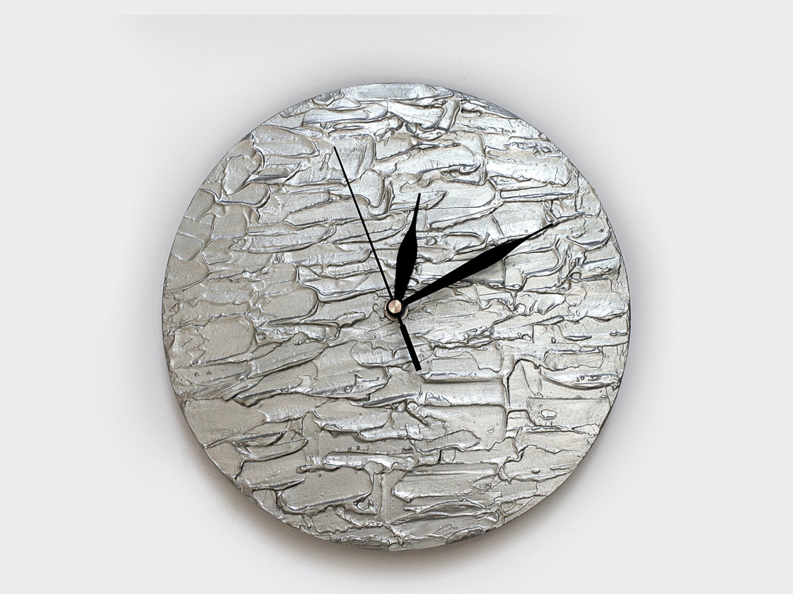 Silver Clock Modern Abstract WALL CLOCK Unique DESIGN Yellow - Etsy
