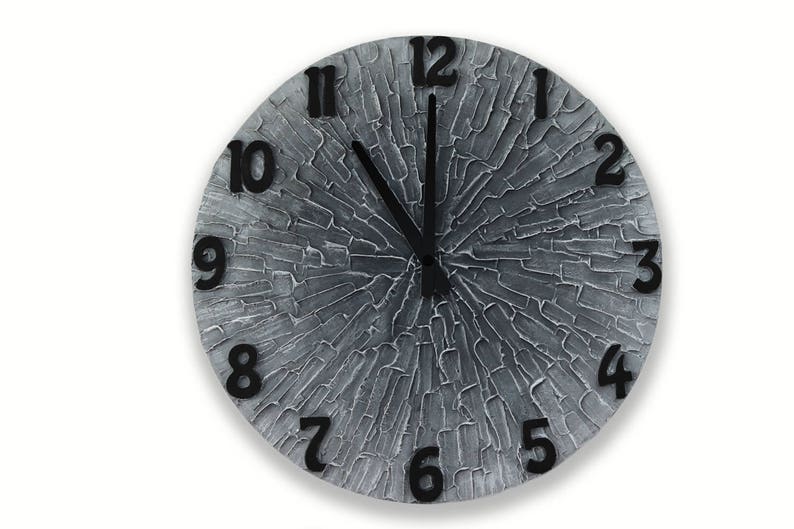 Silver Wall Clock Modern Home Decor Man Cave Clock Office Wall - Etsy