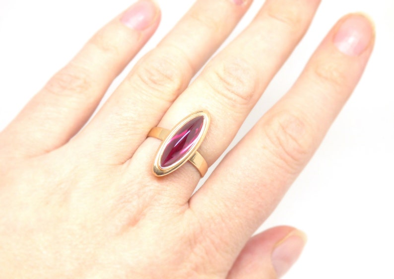 14k Gold Ruby Ring Rose Gold Ring Ruby Ring Chunky Ruby - Etsy
