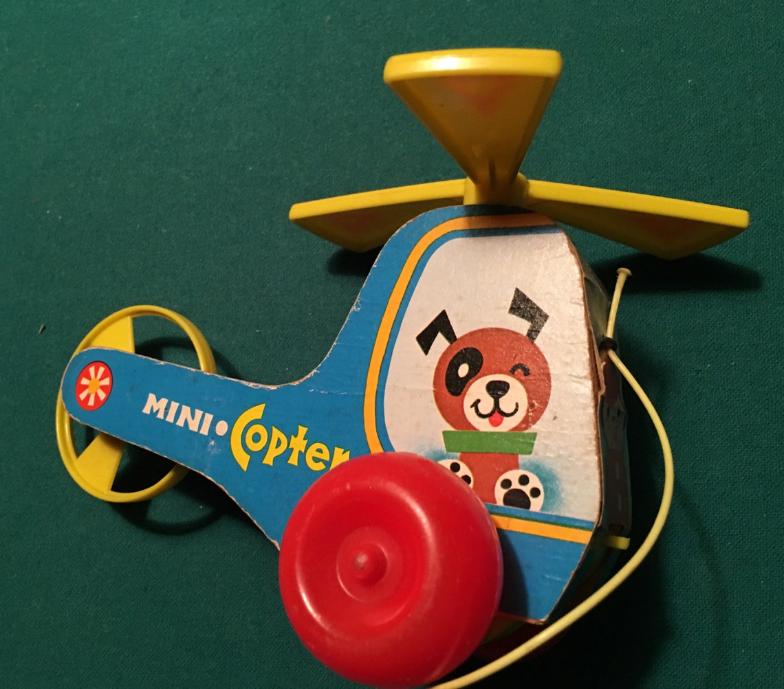 Vintage 1970 Fisher Price Mini Copter Pull Toy - Etsy