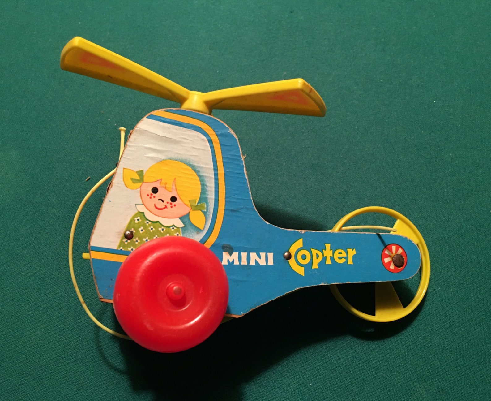 Vintage 1970 Fisher Price Mini Copter Pull Toy - Etsy