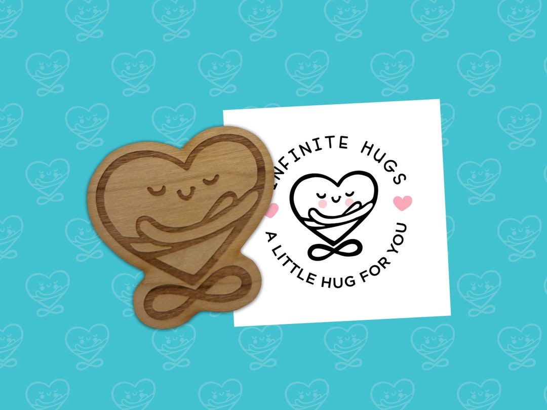 Wood Hug Token, Pocket Token, Sending a Hug, Infinite Hugs, Pocket Hug ...