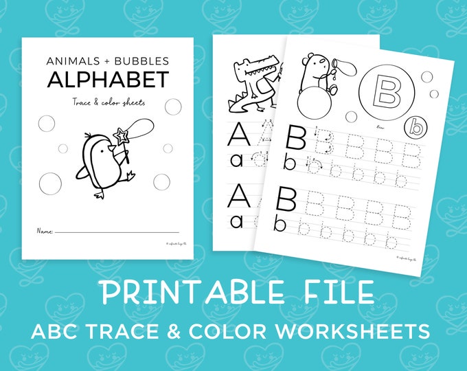 26 Printable Trace the Alphabet Worksheets, Preschool-kdg Phonics ...