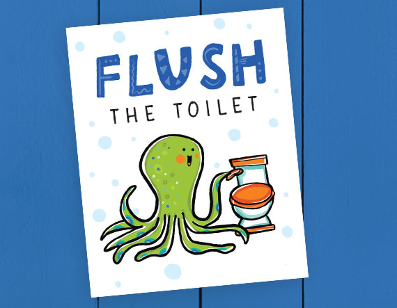 Set of 3 Printables Bathroom Reminders / Sea Theme / Flush - Etsy