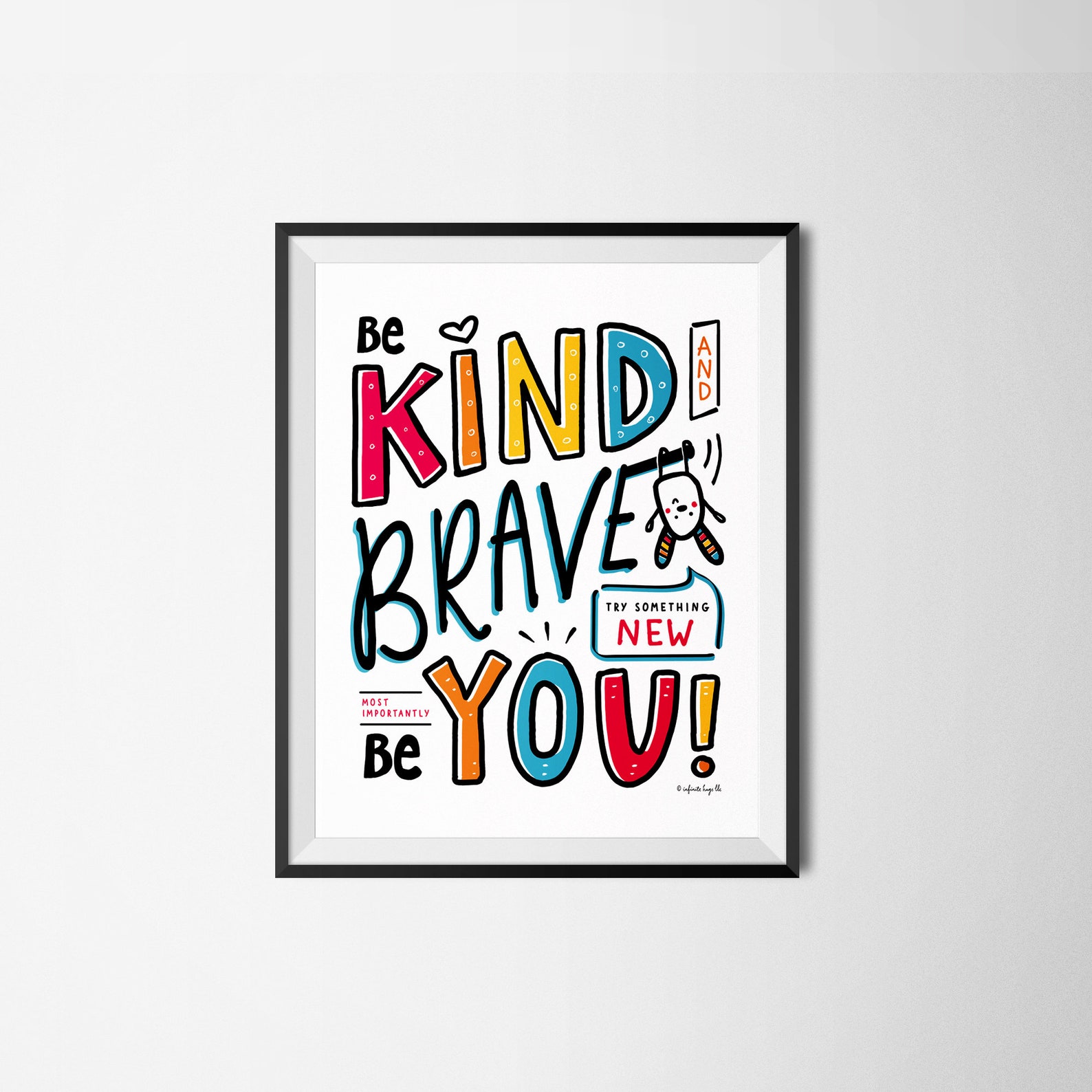 Kids Printable Wall Art Be Kind Be Brave Be You Poster | Etsy