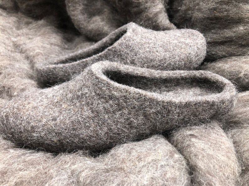 Handmade Felted Wool Slippers: Low Back Clogs, Warm Mules - Etsy