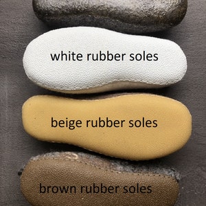 Natural White Sheep Wool Felted Slippers for Woman, Comfy Everyday Home ...