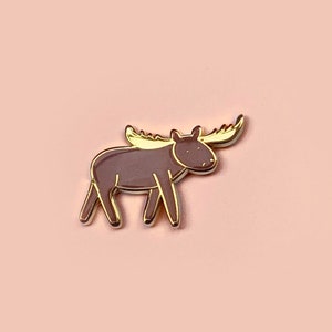 Moose Enamel Pin - Woodland Animal Brooch, Hard Enamel Pin, Lapel Pin ...