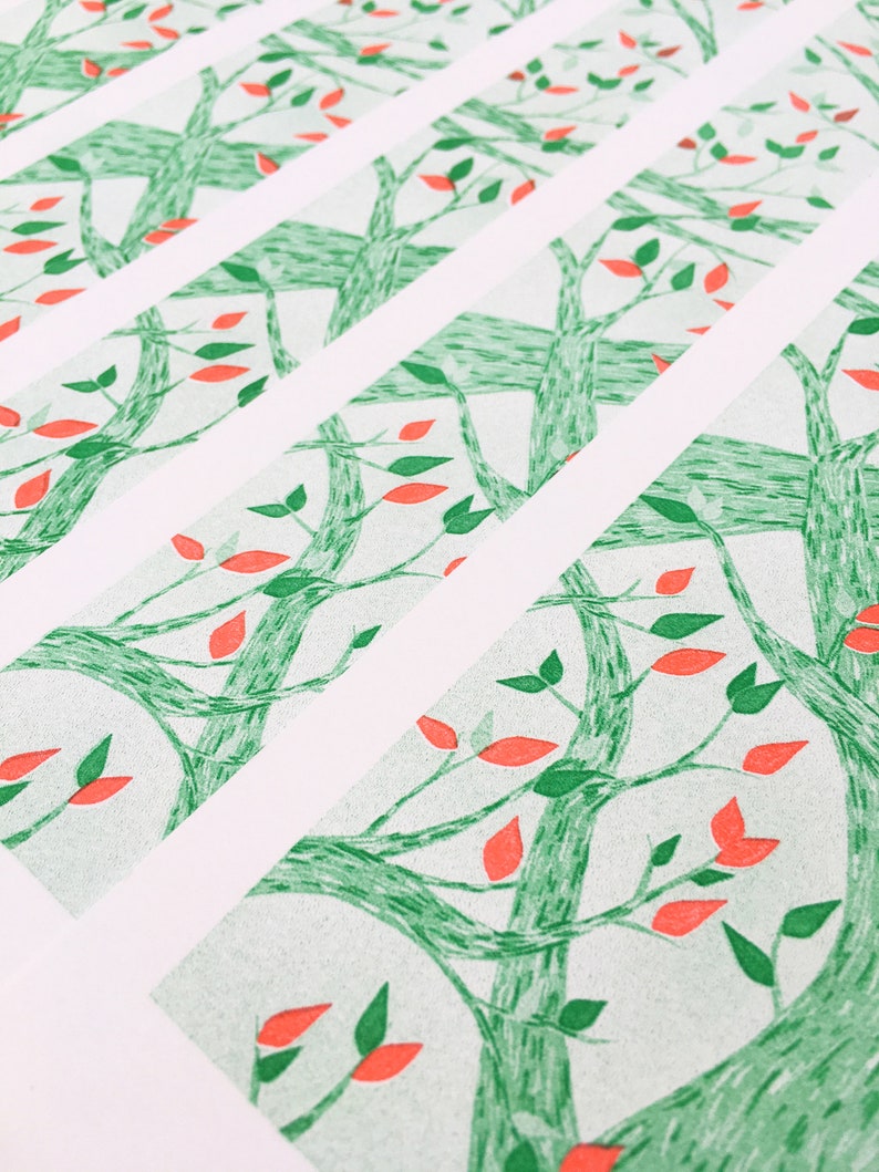 Red Pandas Risograph Print Green Version Animal | Etsy UK