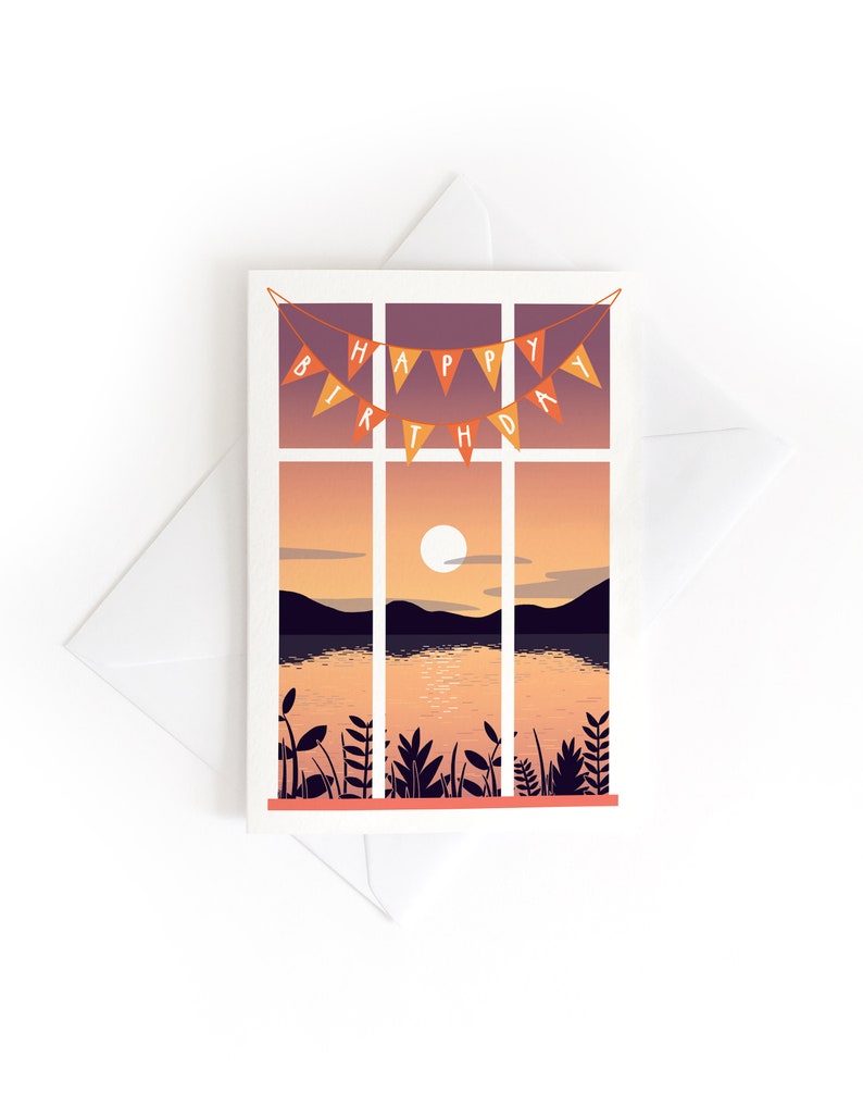 Sunset Birthday Card - Landscape Birthday Card, Happy Birthday ...